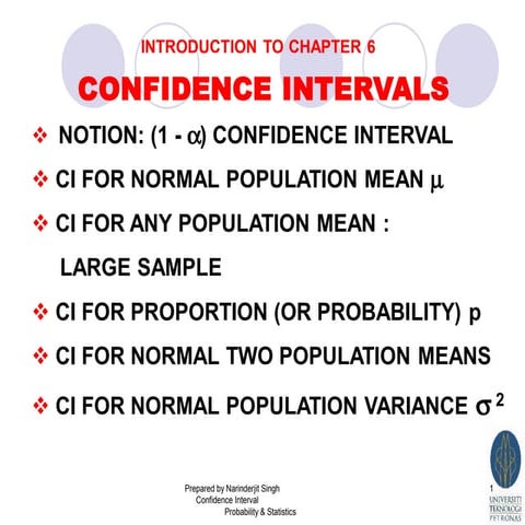 Confidence intervals (probabilty and statistics | PPT