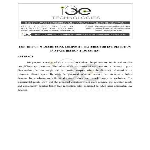 Confidence Measure Using Composite Features For Eye Detection In A Face Recognition System Docx