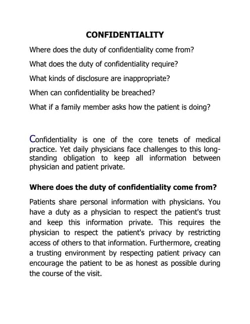 Confidentiality and Data Protection | PPTX