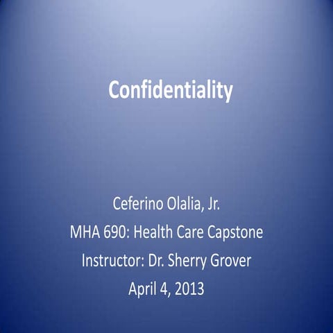 Confidentiality | PPT