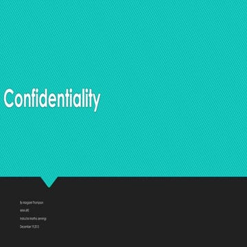 Confidentiality | PPT
