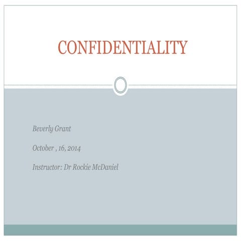 Confidentiality | PPTX