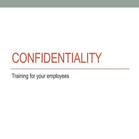 Confidentiality | PPTX