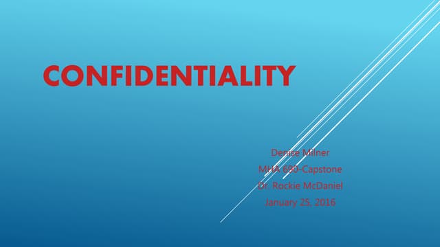 Health care confidentiality and privacy | PPTX