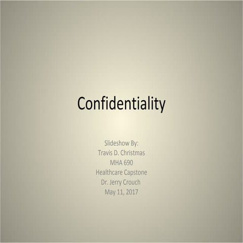 Confidentiality | PPT