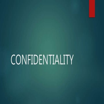 Confidentiality | PPT