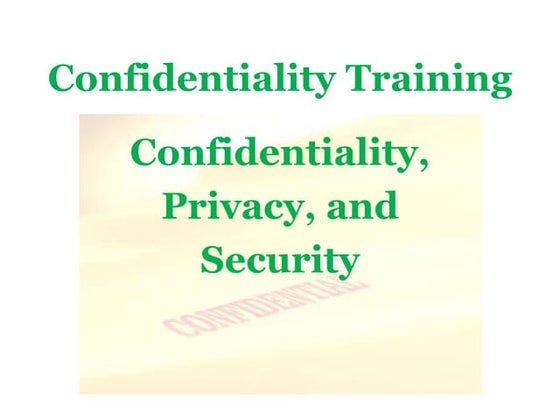 Confidentiality in Healthcare | PPT