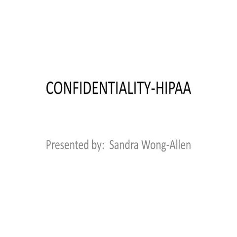 Hipaa training for healthcare workers | PPTX