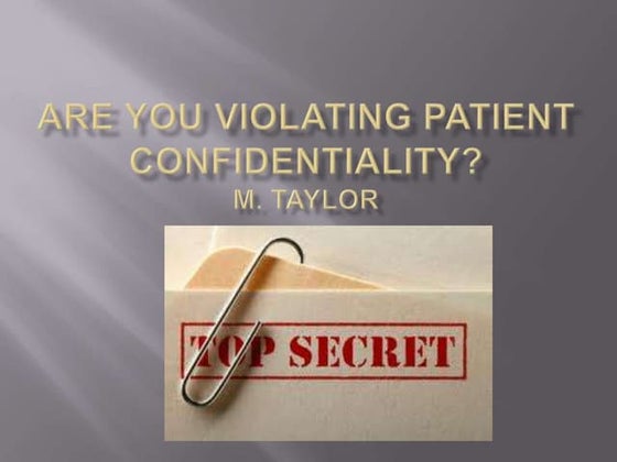 Confidentiality | PPT