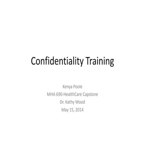 Confidentiality training | PPTX