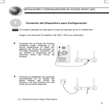 Configuracion ap | DOC | Computer Networking | Computing