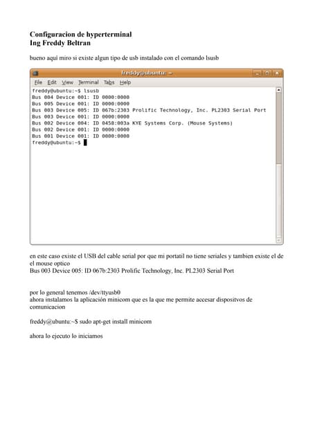 Minicom linux hyperterminal | PDF
