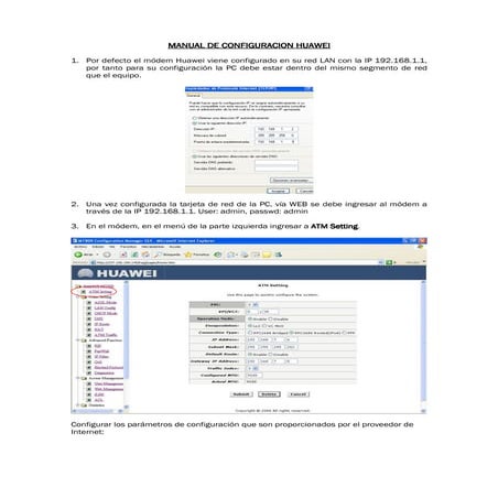 Configuracion modem huawei | PDF | Computer Networking | Computing