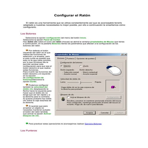 Configurar el ratón | DOCX | Computing | Technology & Computing