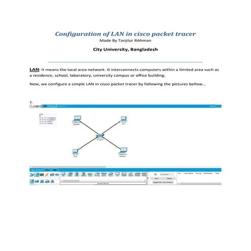 Peer- to -peer connection using ciscio packet tracer