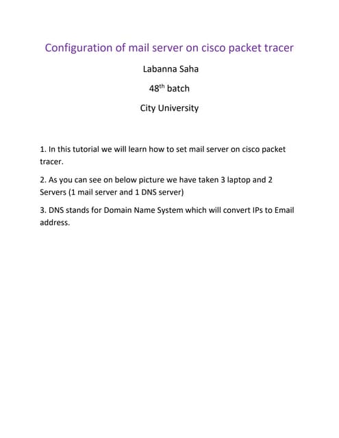 Ftp server configuration on cisco packet tracer | PDF