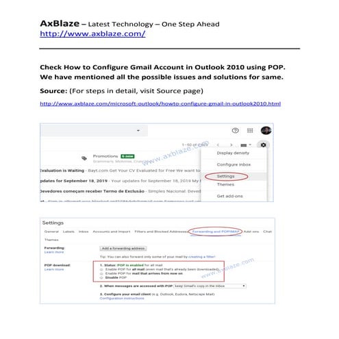 Configure gmail-in-outlook | PDF