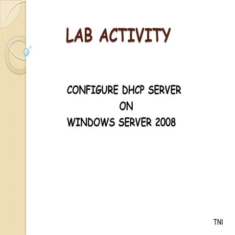 Configure Dhcp Server On Windows Server 2008 Ppt