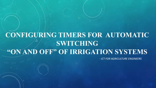 AUTOMATIC IRRIGATION SYSTEM USING ARDUINO UNO | PPT