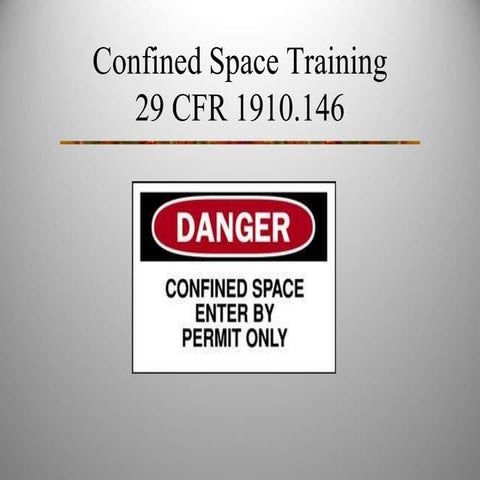 Confined Spaces Ppt