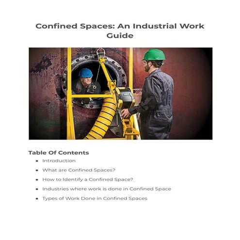 Confined Spaces: An Industrial Work Guide | PDF