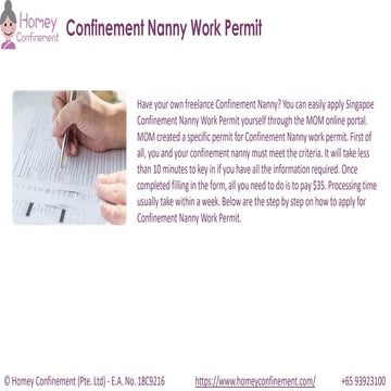 Confinement Nanny Work Permit | PDF