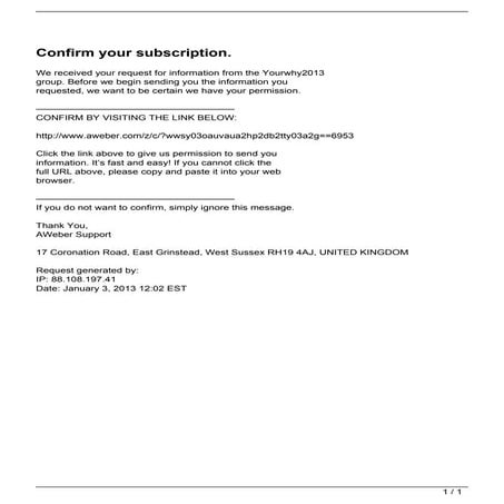 Confirm your subscription. | PDF