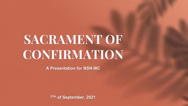 Confirmation Presentation | PPTX