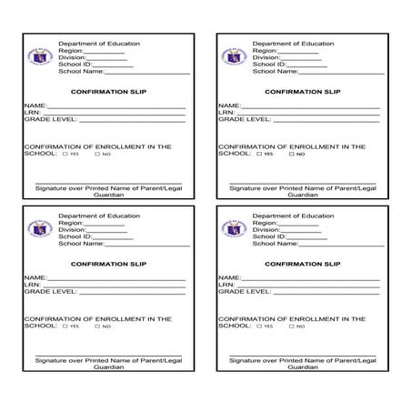 CONFIRMATION-SLIP confirmation slip upon enrollment | PDF | Graduation ...