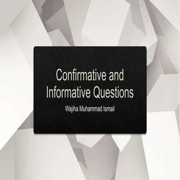 Confirmative and informative questions | PPTX