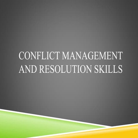 Conflict management and resolution | PPTX