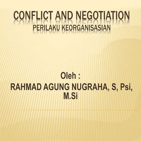Conflict and negotiation | PPTX