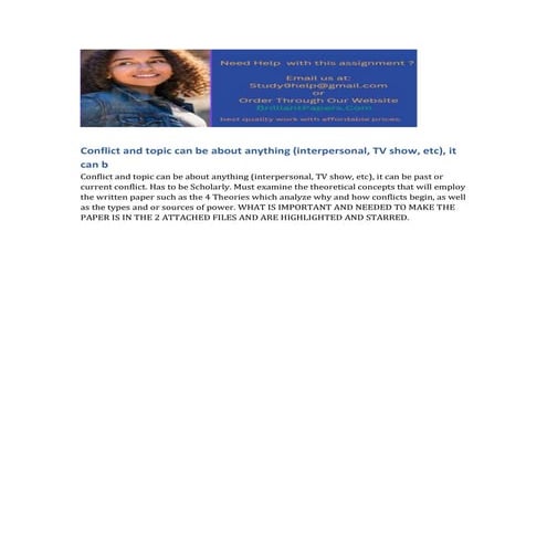 Conflict and topic can be about anything TV it can.docx