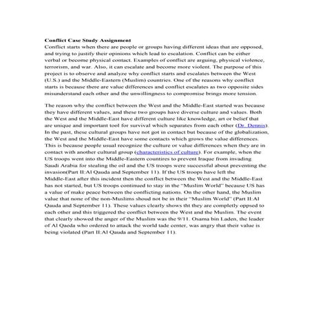 Conflict case study assignment (final) | DOCX