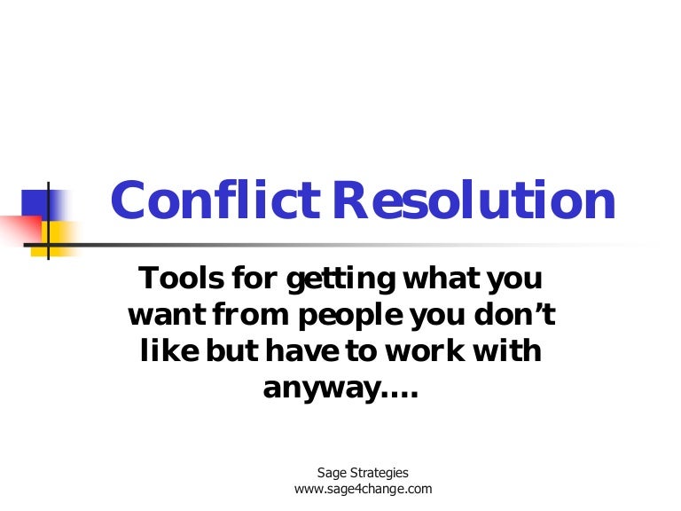 Conflict Communication and Resolution