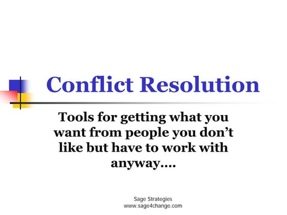 Resolving Conflict (Powerpoint) | PPS
