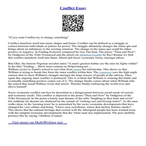 Conflict Essay | PDF