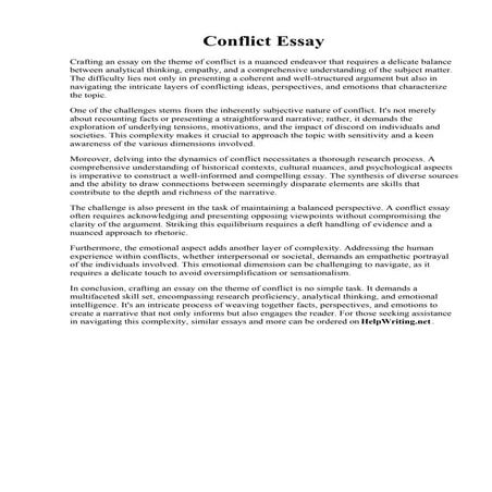 Conflict Essay | PDF