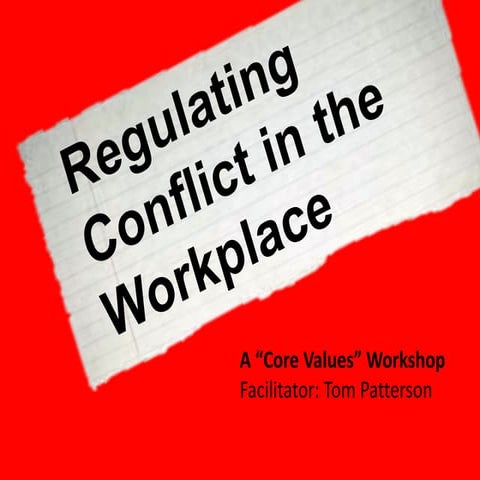 Regulating Conflict in the Workplace | PPTX