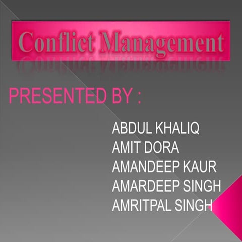 Conflict (types and causes),conflict resolution | PPTX
