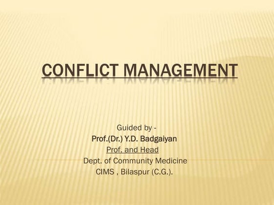 conflict management in organization with case study | PPT