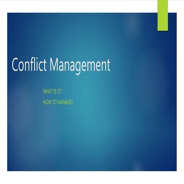 Conflict management | PPT