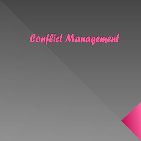 Conflict Management is a tool to reducee | PPT