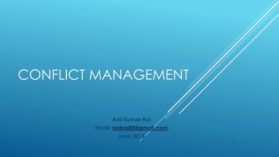 Conflict management & Negotiation | PPTX | War and Conflicts