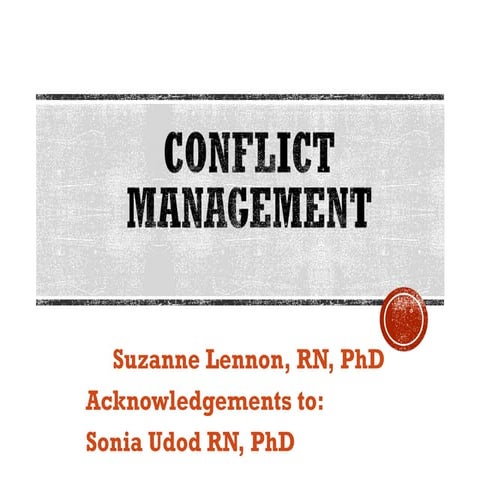 Conflict Management STUDENT VERSION_Winter | PPT