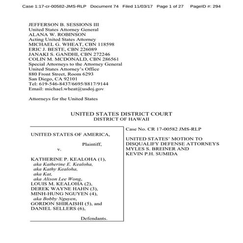 Motion to Disqualify | PDF