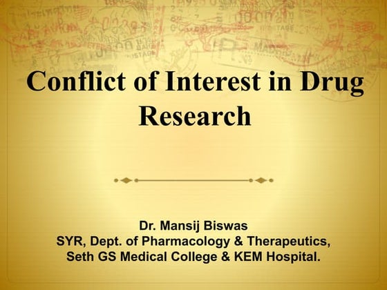 Conflict of interest presentation phD 2024 | PPTX | Business | Business and Finance