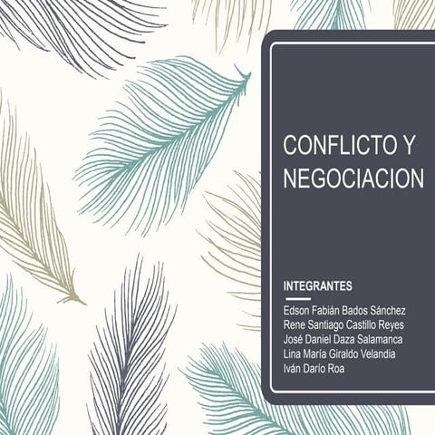 Conflicto y negociacion, Comportamiento organizacional | PPTX