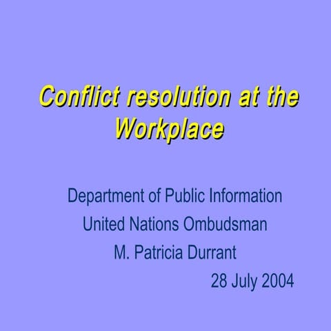 Conflict resolution | PPT