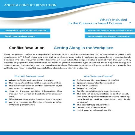 Conflict Resolution: Getting along in the Workplace | PDF